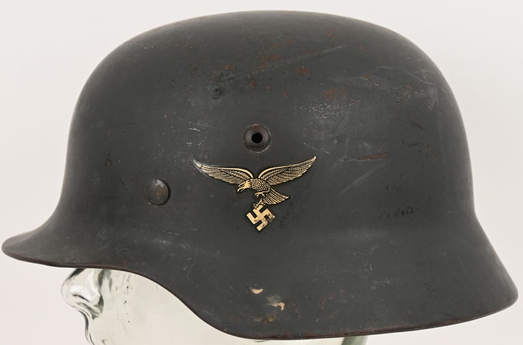 Wwii Nazi German Luftwaffe Droop Tail M35 Helmet Auction