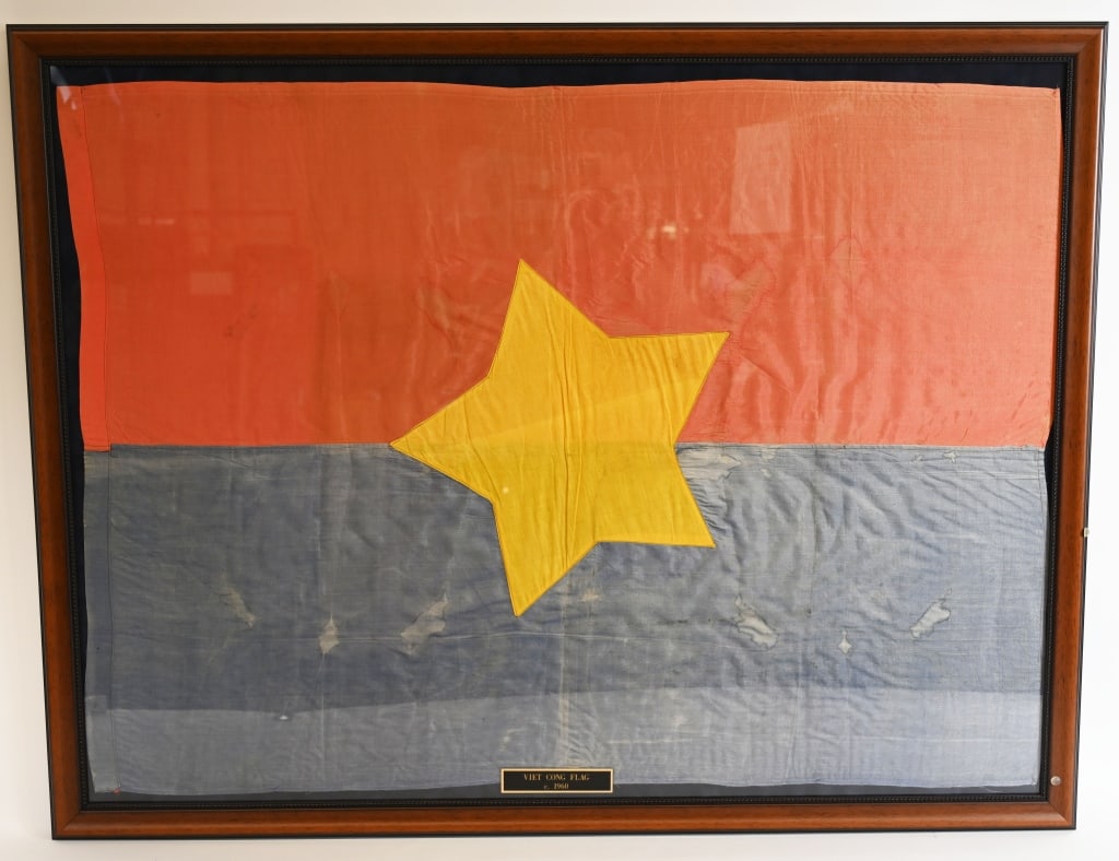 Original Vietnam Viet Cong Captured Battle Flag Auction