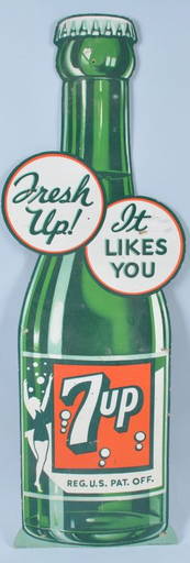 Vintage Large 7up Cardboard Advertisiment