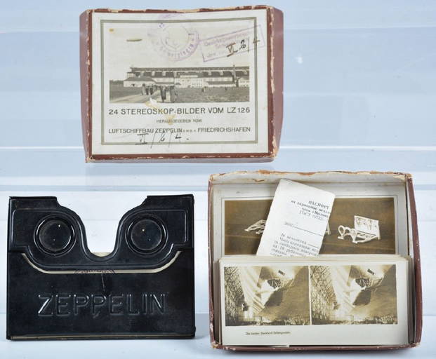 German Zeppelin Stereoview Set In Box