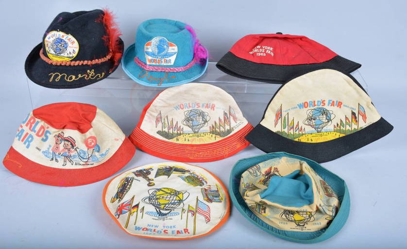 Lot Of 8 1964 65 Ny Worlds Fair Hats