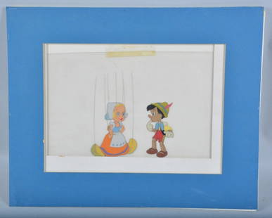 Walt Disney Signs An Animation Cell From His 1945