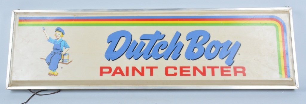 Vintage Dutch Boy Paint Lighted Sign