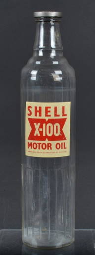 Shell X 100 Motor Oil Glass Bottle