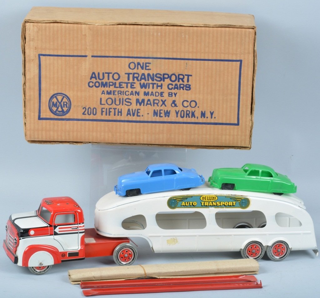 Marx Pressed Steel Deluxe Auto Transport W/ Box