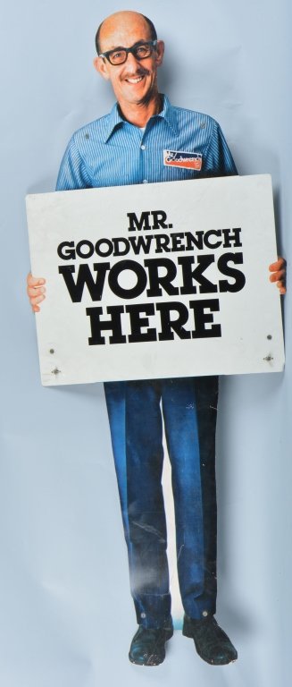 Life Size Mr. Goodwrench Tin Advertising Sign