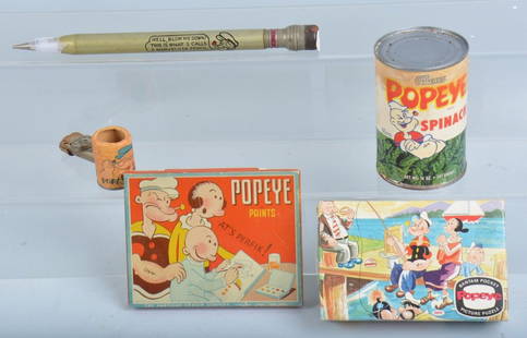 Eagle Popeye Water Pistols Tin Toy Gun Set & Box