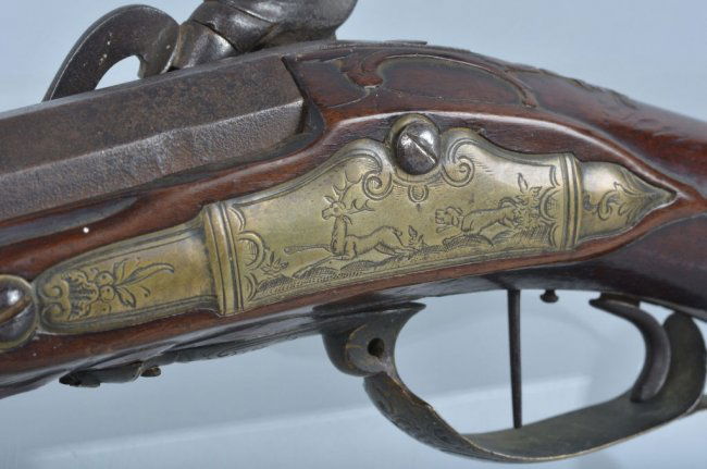 18TH CENTURY GERMAN HUNTING RIFLE : Lot 120H