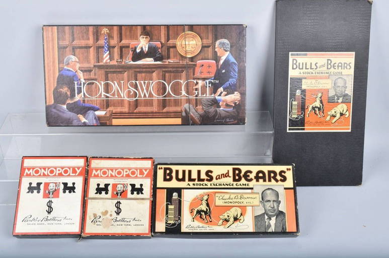 Vintage Monopoly & Bulls And Bears, More Games