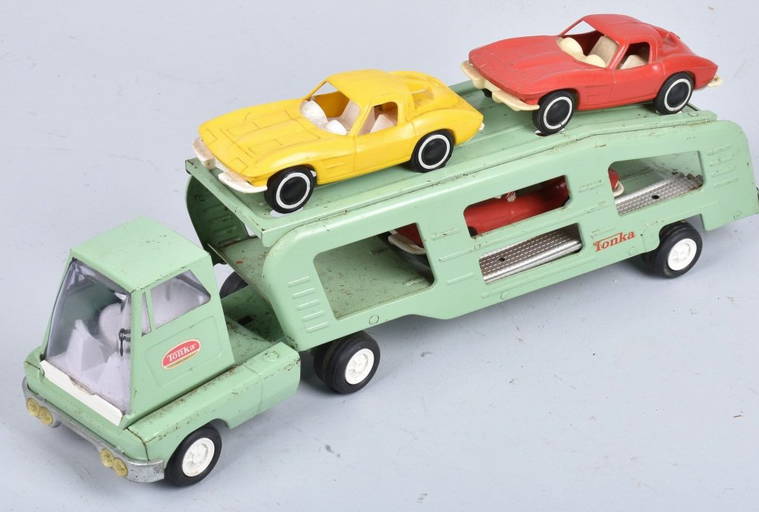 Tonka Car Carrier W/ 3 Corvettes