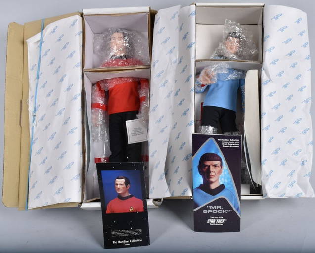 Star Trek Spock And Scotty Porcelain Dolls Nrfbn