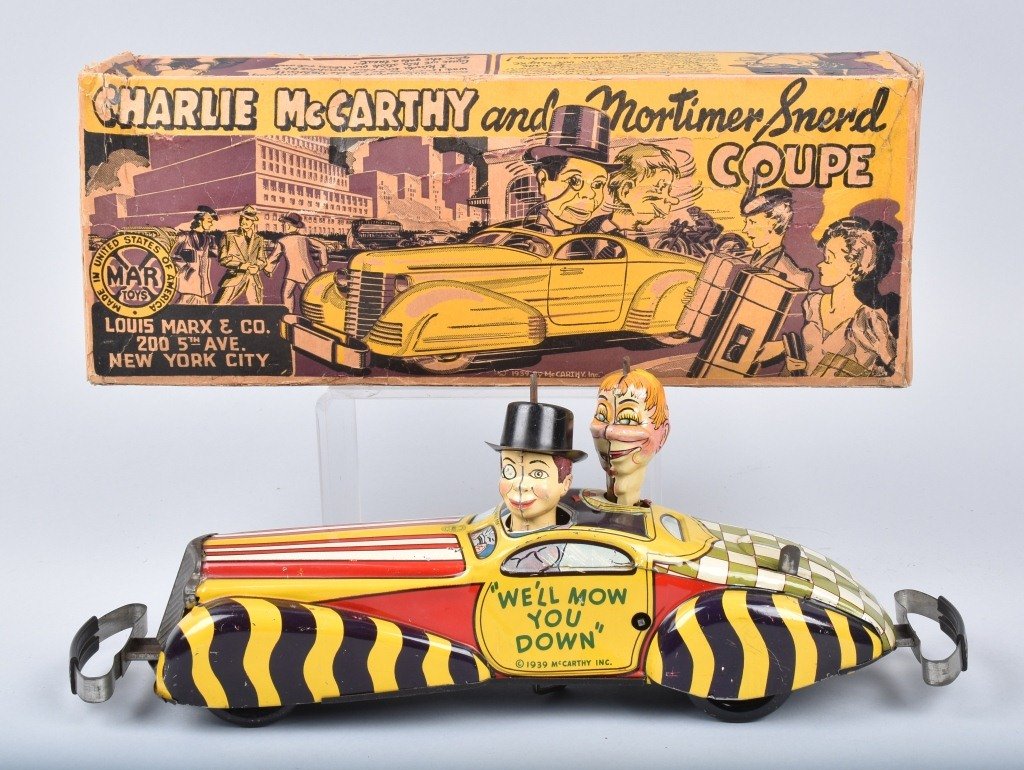 MARX CHARLIE McCARTHY & MORTIMER SNERD CAR w/BOX