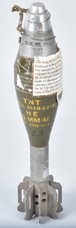 60MM INERT MORTAR SHELL, BELGIAN COPY OF U.S.
