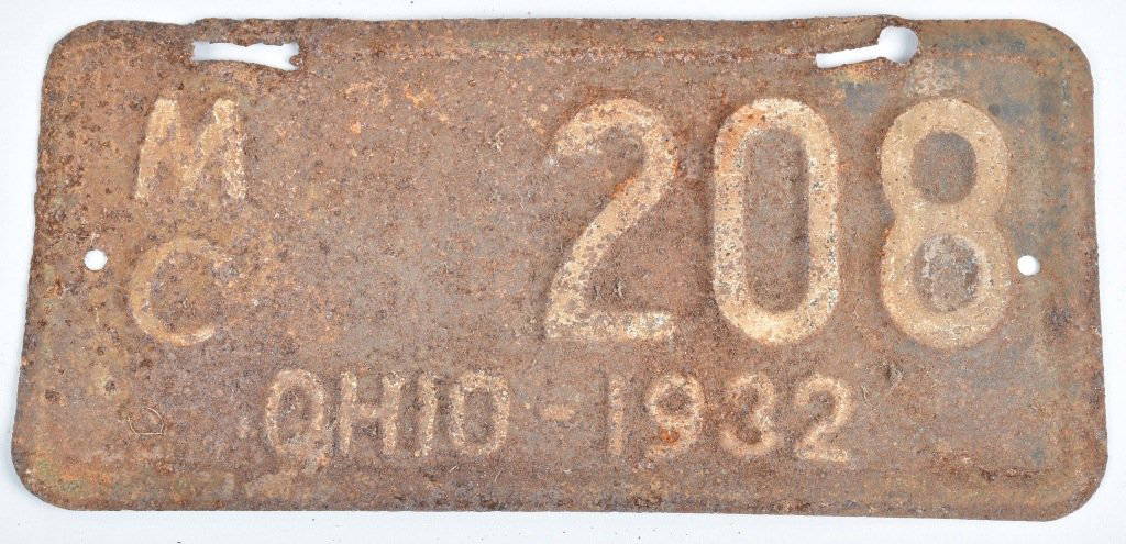 1932 Ohio Motorcycle License Plate