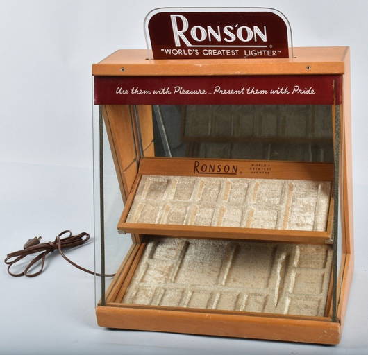 Ronson Lighter Display Cabinet