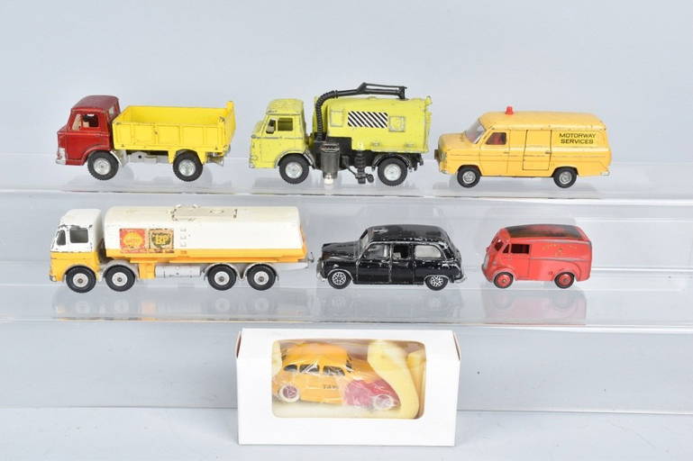 7 Dinky Vehicles Taxi & Trucks