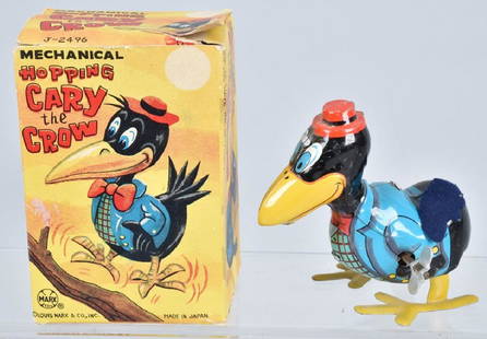 Marx Japan Tin Windup Hopping Cary Crow W/box