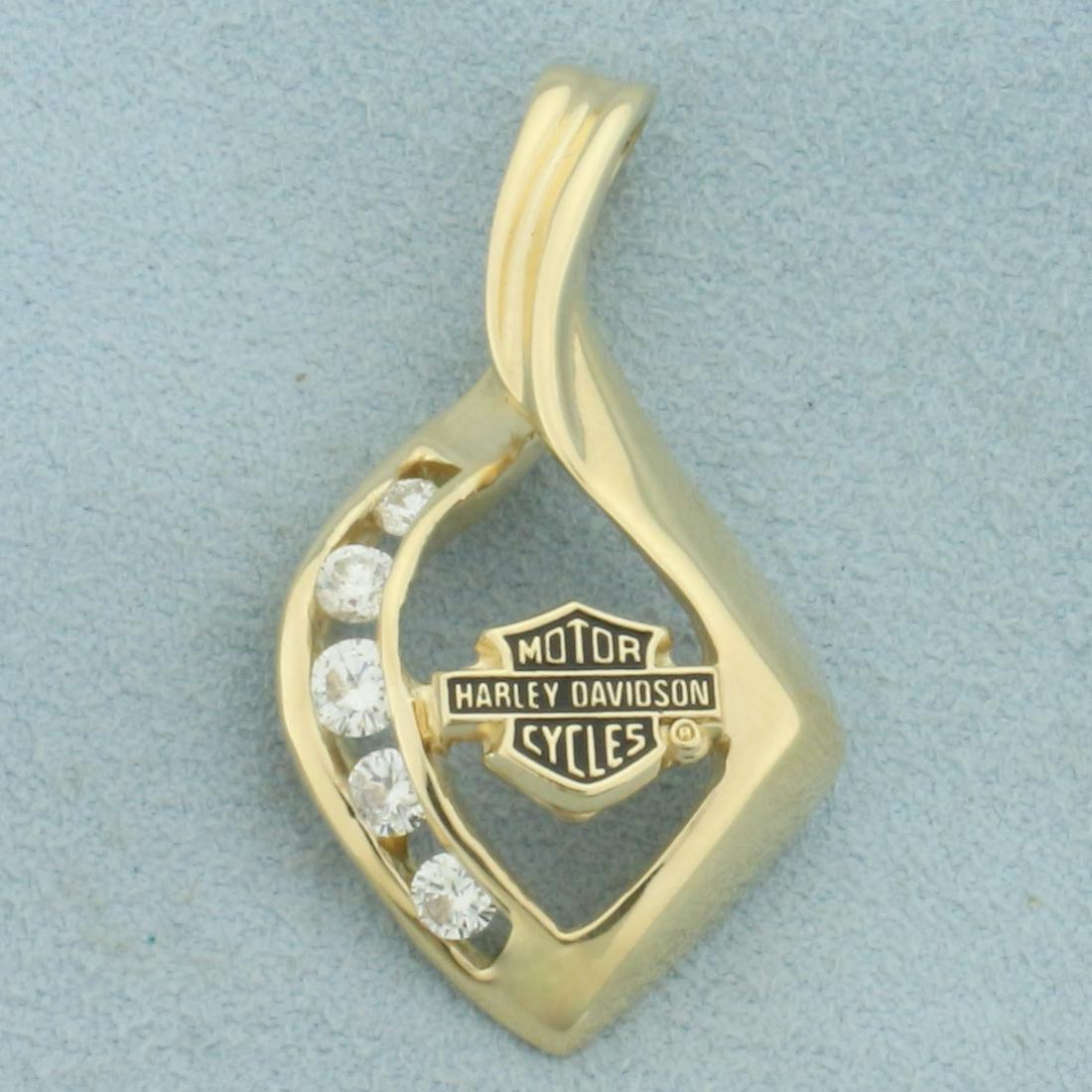 Diamond Harley Davidson Pendant in 14K Yellow Gold (#16397) on Feb 24 ...