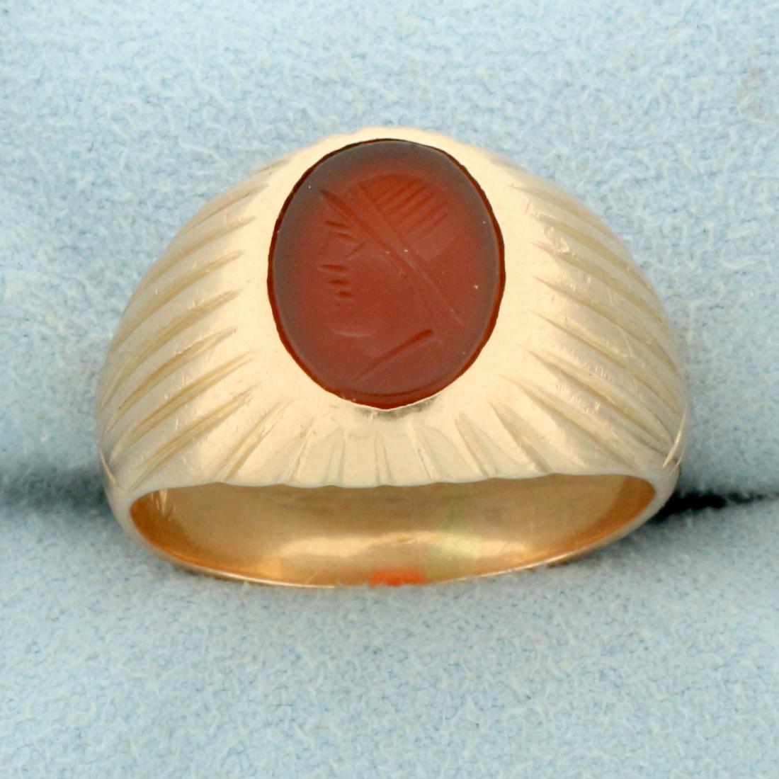 Mens Roman Soldier Cameo Ring in 14K Rose Gold (#14460) on May 15, 2022 ...