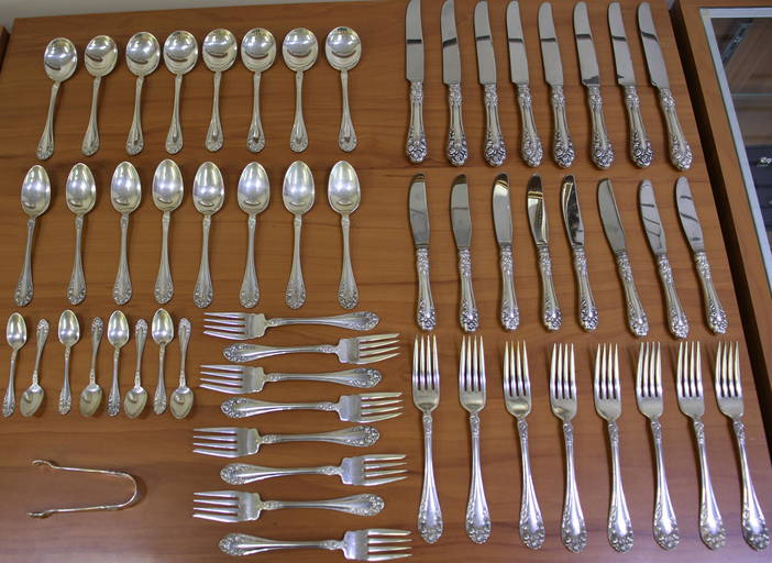 Northumbria Normandy Rose Sterling Silver Flatware 57 Piece Set