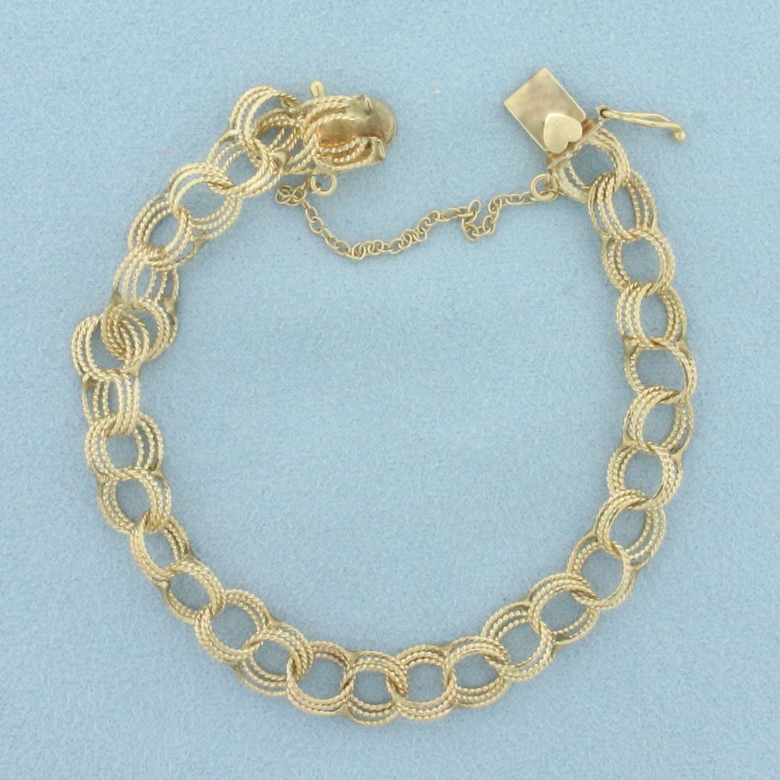 Heart Triple Rope Loop Charm Bracelet in 14k Yellow Gold - Feb 27, 2023 ...