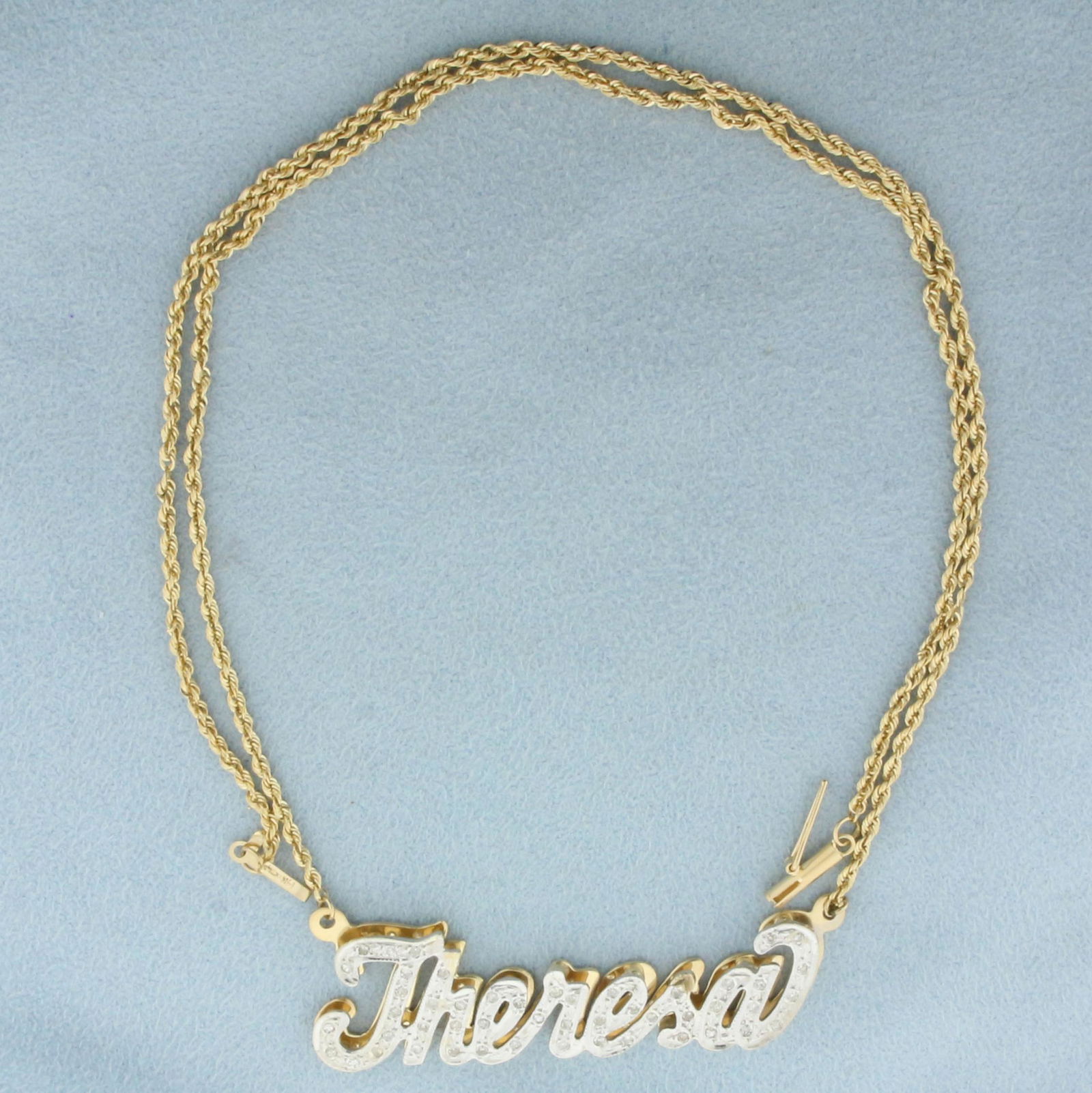 Theresa Nameplate Diamond Necklace in 14k Yellow Gold - Mar 08, 2023 ...