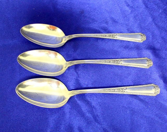 1924 Louis Xiv Towle Sterling Silver Serving Spoons X 3