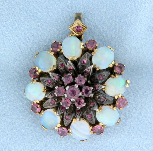 Antique Opal & Ruby Pendant/pin
