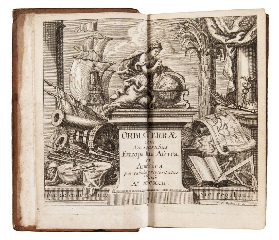 Rare Atlas with 103 maps. MUELLER. Geographia Totius...