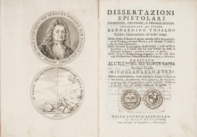 Rare Venetian Typography. Zorzi. Dissertazioni Epistolari Istoriche ...