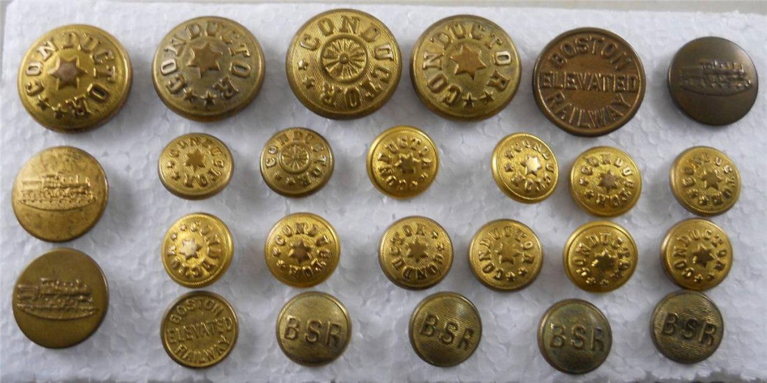 25 Vintage Railroad Train Conductor Uniform Buttons