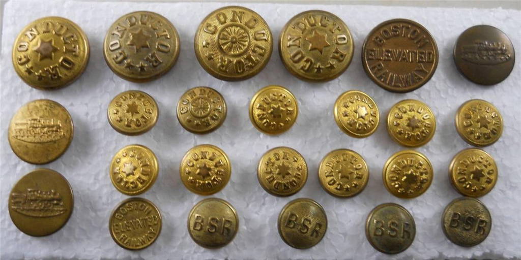 25 Vintage Railroad Train Conductor Uniform Buttons