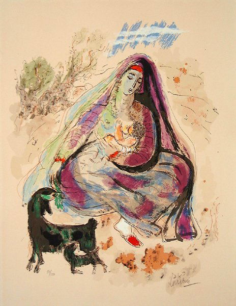 Reuven Rubin Original S&N Silkscreen, Israeli art