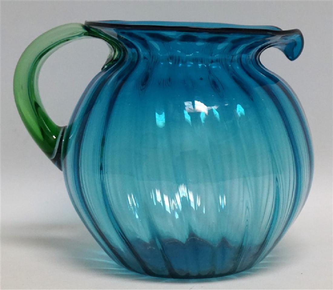 BLENKO GLASS BLUE LEMONADE PITCHER