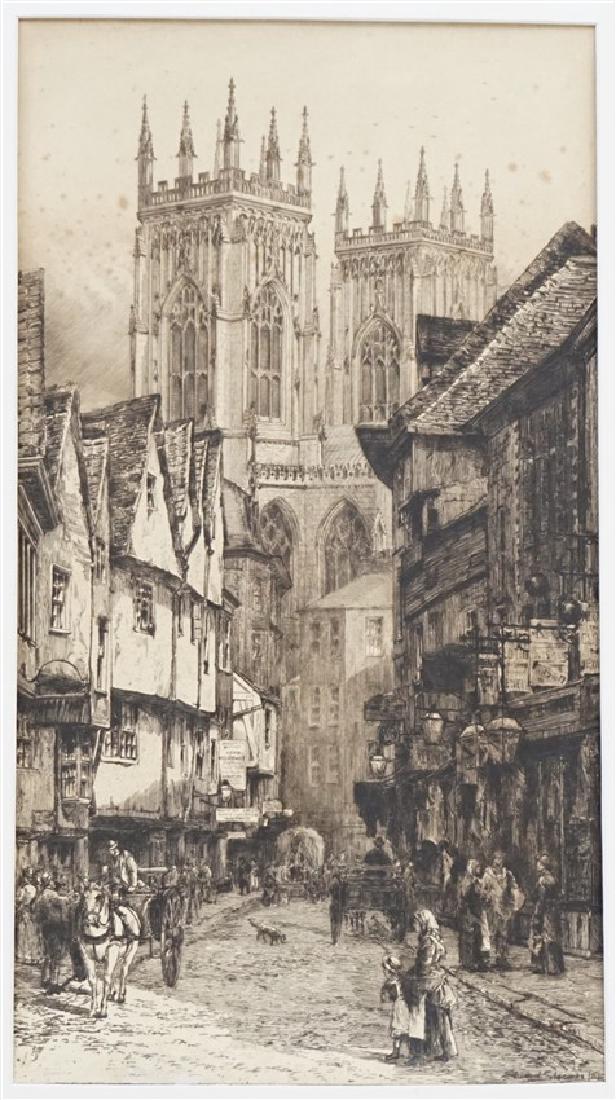 PAIR EDWARD SLOCOMBE (1850-1925) ETCHINGS