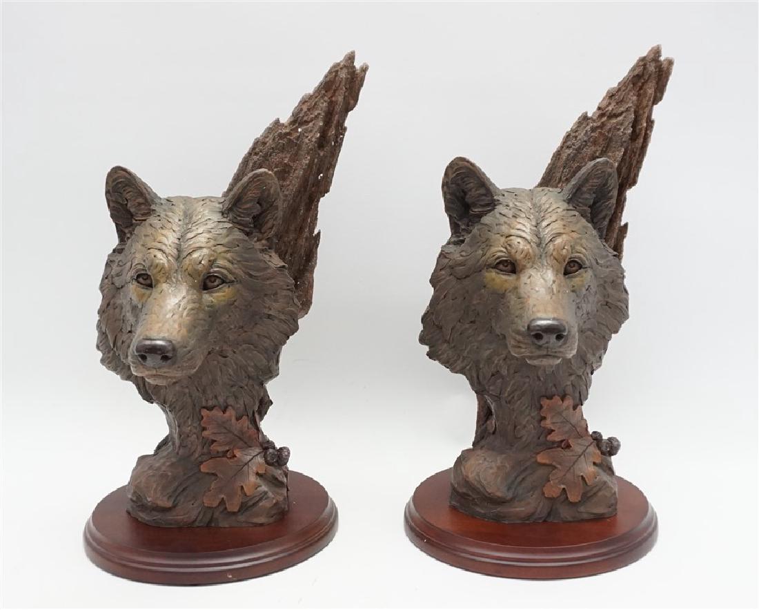 PAIR TIM WOLFE WOLF SCULPTURES