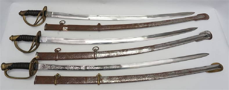 3 Reproduction Cavalry Swords