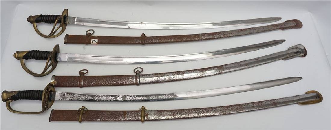 3 Reproduction Cavalry Swords