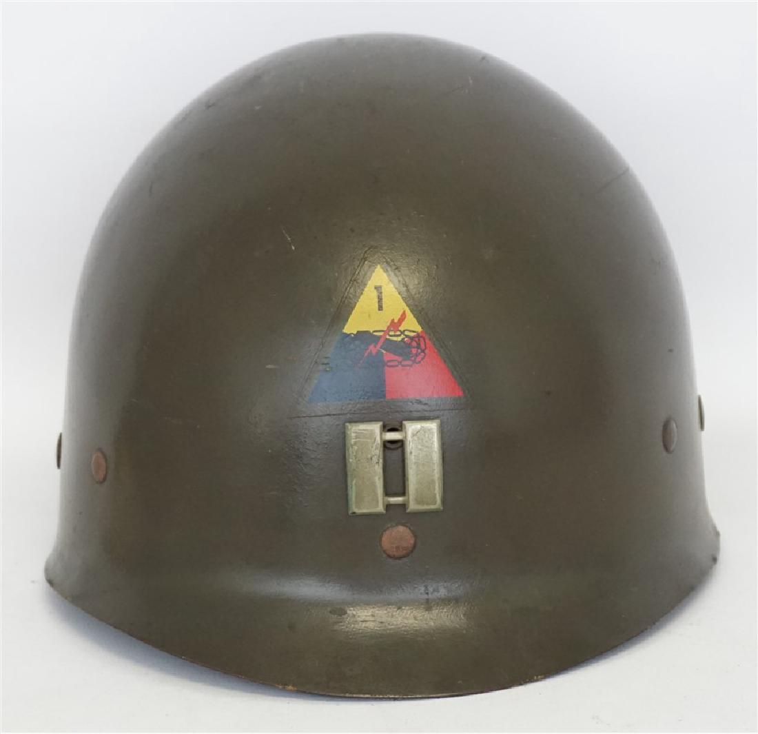 US ARMY WWII 1ST ARMORED DIVISION HELMET