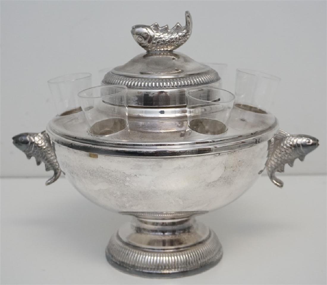 SILVER PLATE CAVIAR & VODKA SERVER
