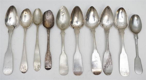 Antique Coin Silver Spoons