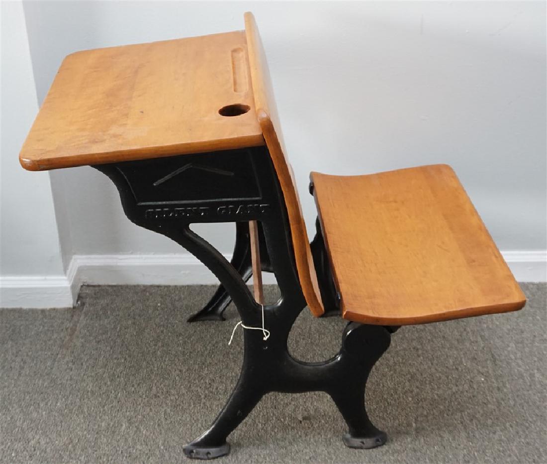 Silent Giant Cast Iron Oak School Desk