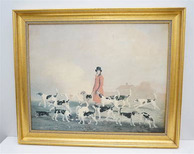 Large Vintage Framed Neal Butcher Print On Wood