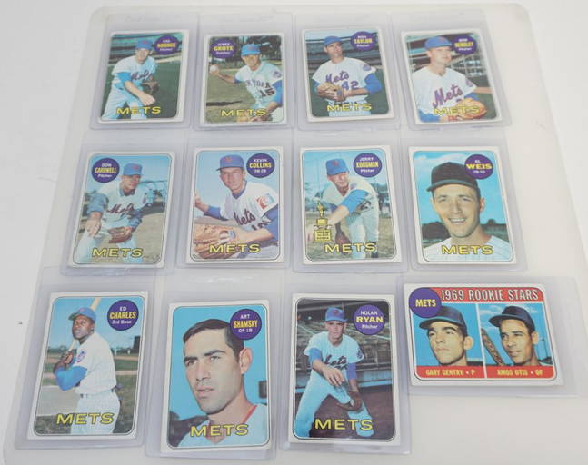 12 1969 Ny Mets Topps Baseball Cards