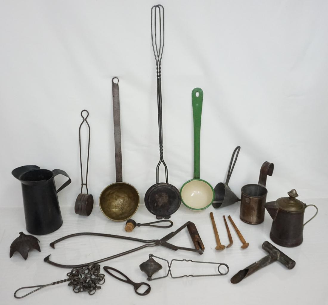 14 ANTIQUE PRIMITIVE KITCHEN UTENSILS