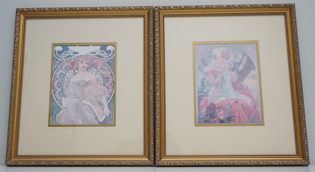 2 FRAMED ALPHONSE MUCHA PRINTS