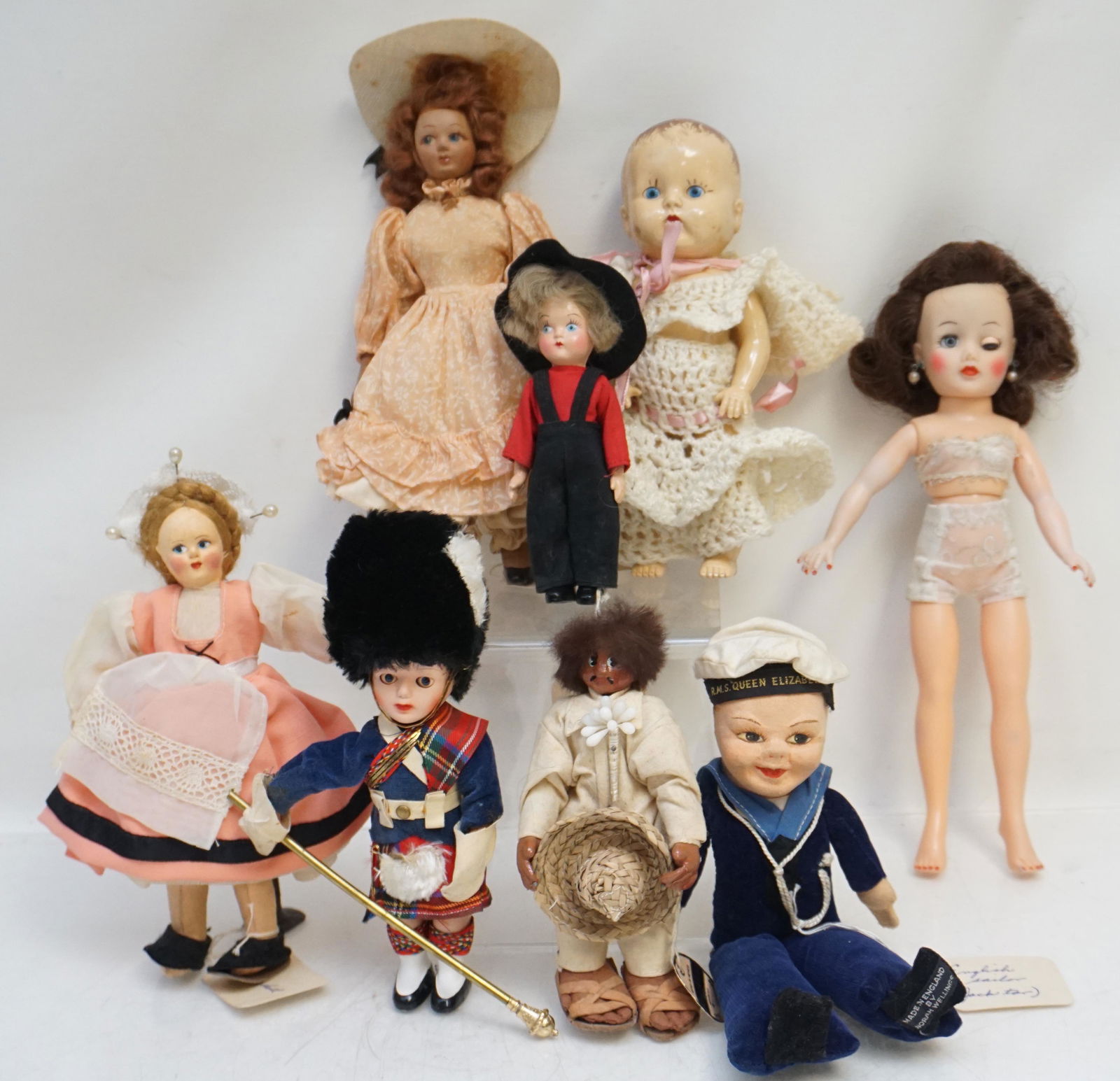 8 Vintage / Antique Dolls