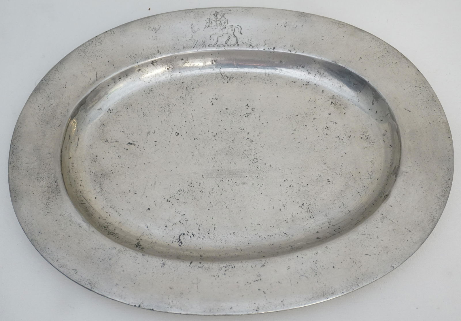 18th C. Rare Samuel Ellis Pewter Platter