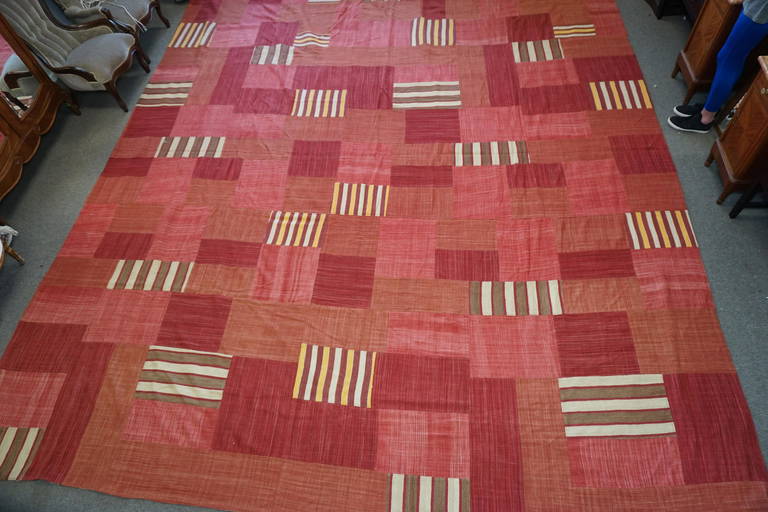 Large 16 Ft Turkish Kelim / Kilim Patchwork Rug