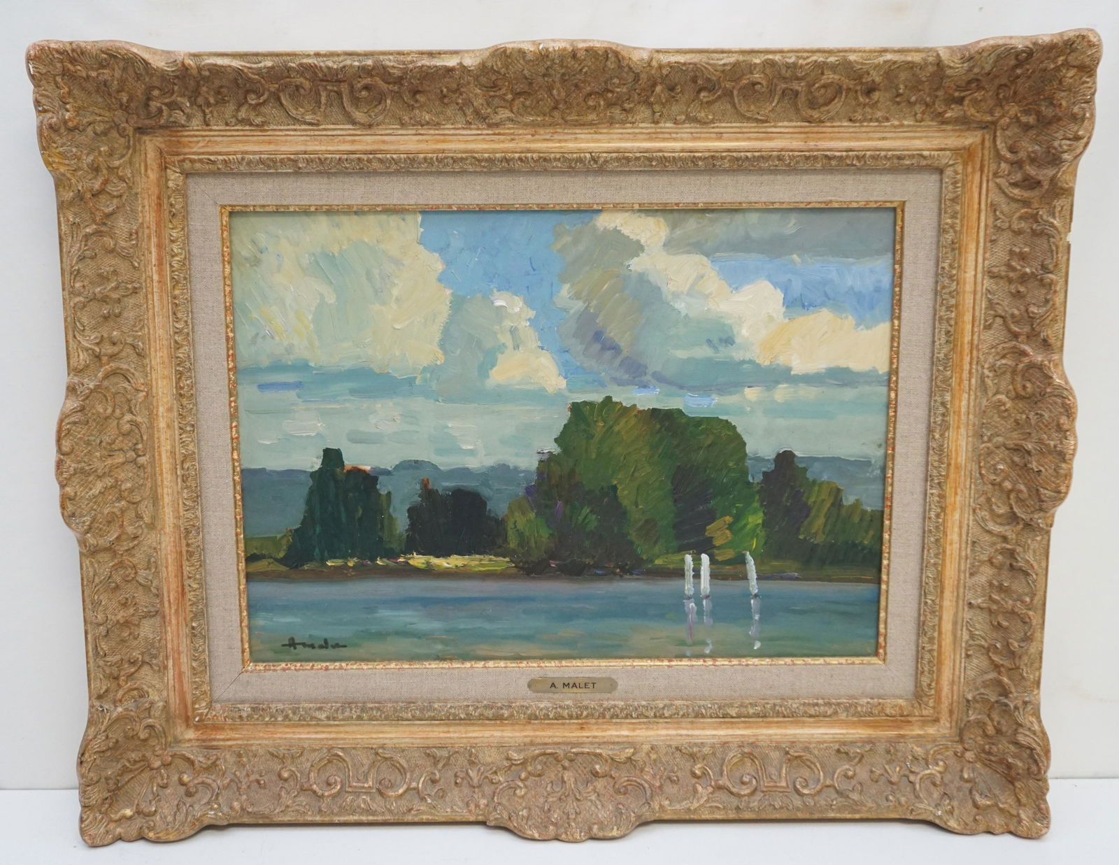 Albert Malet (1912 1986) Bord Du Seine Impressionist